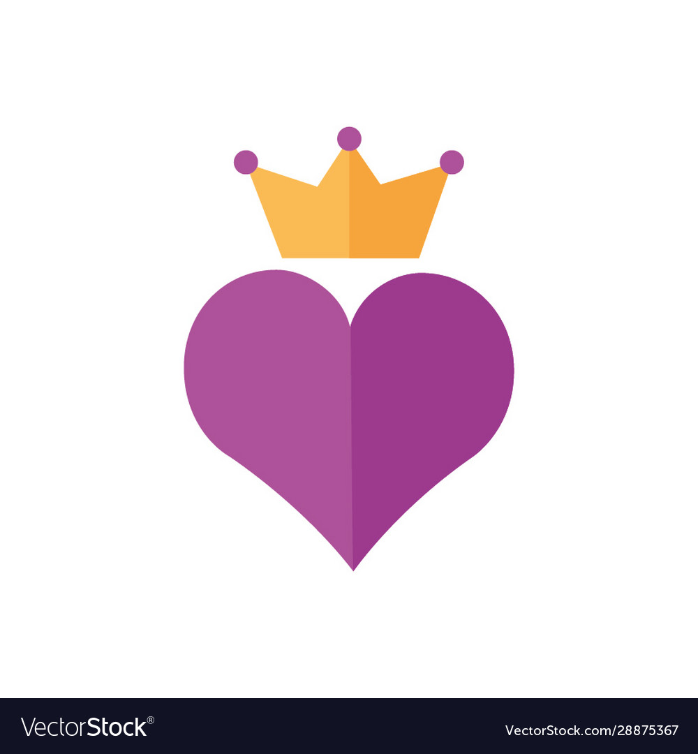 Happy valentines day heart with crown Royalty Free Vector