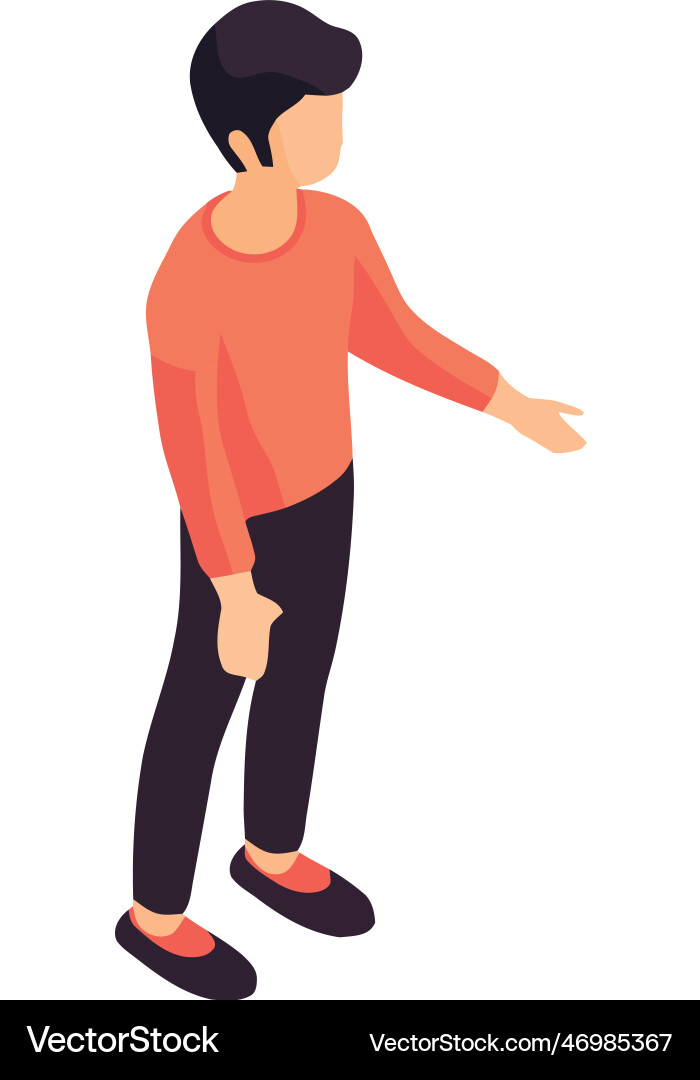 One person male standing character Royalty Free Vector Image