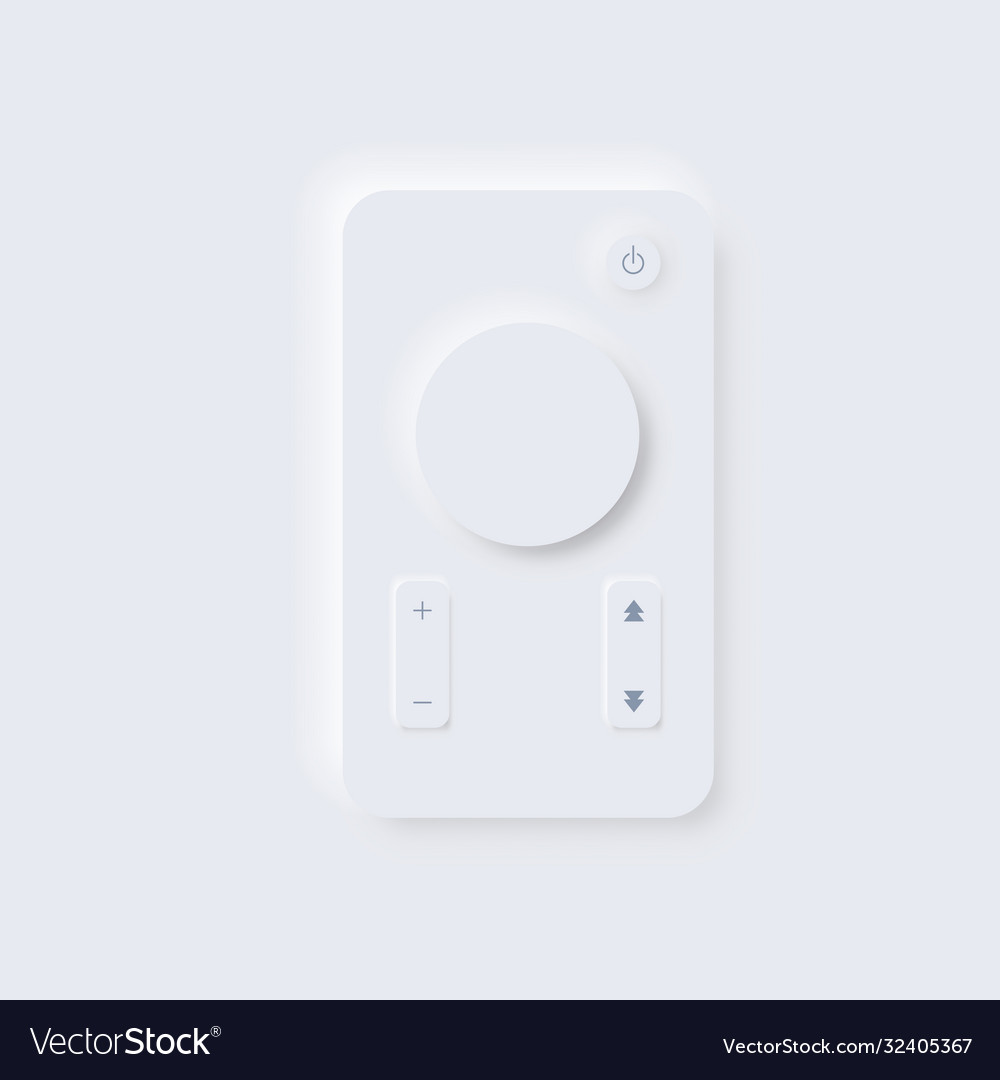 Remote control neomorphism user interface Vector Image