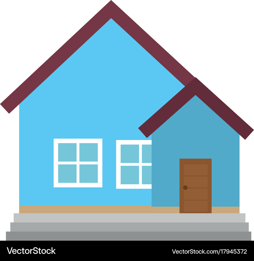 Beautiful house building isolated icon Royalty Free Vector