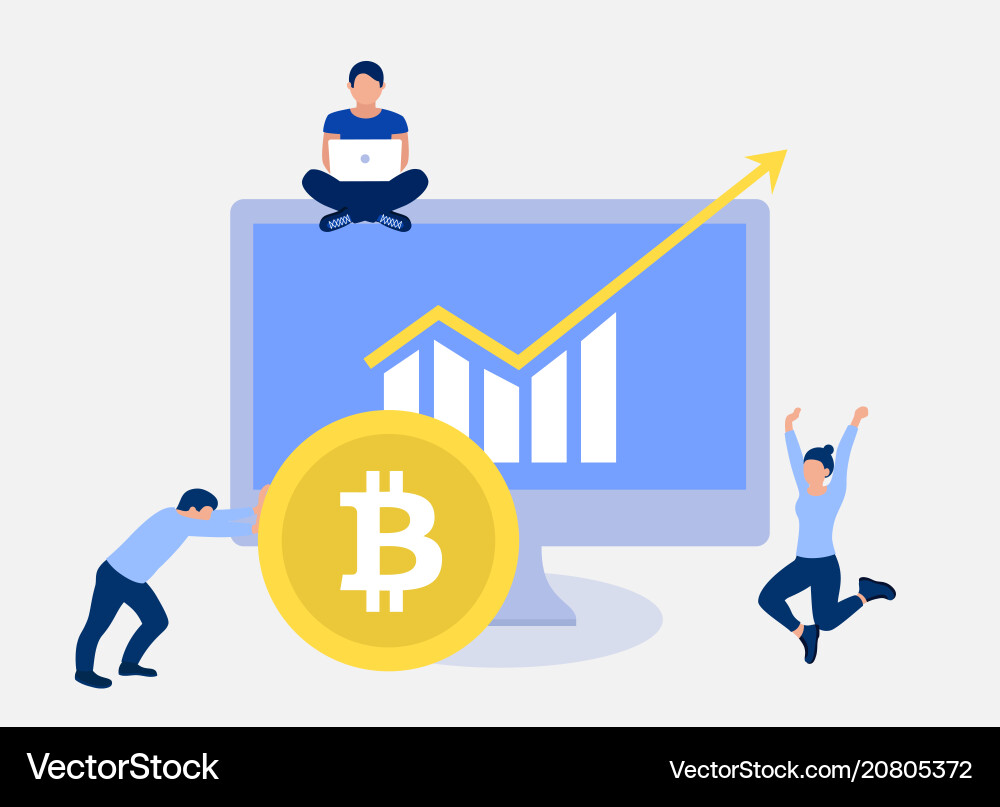 Bitcoin growth concept Royalty Free Vector Image