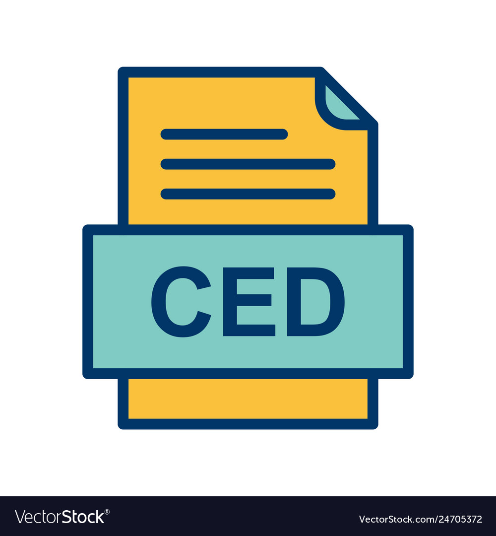 Ced file document icon Royalty Free Vector Image