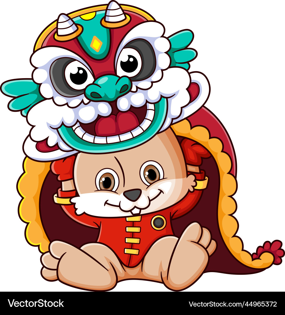 Chinese new year with cute rabbit character Vector Image