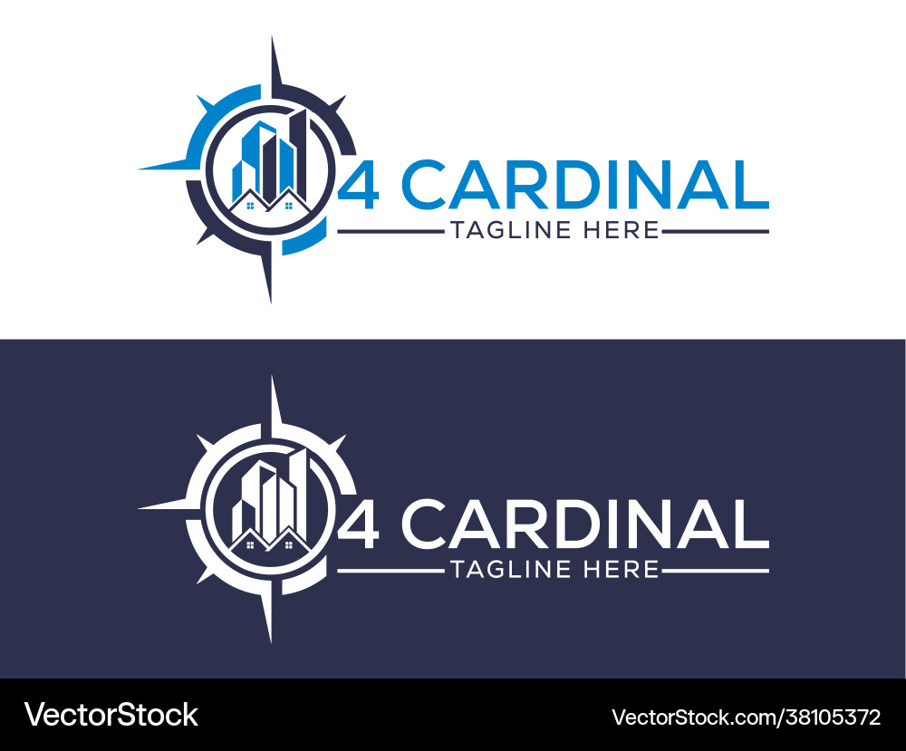 Compass city apartment buildings logo Royalty Free Vector