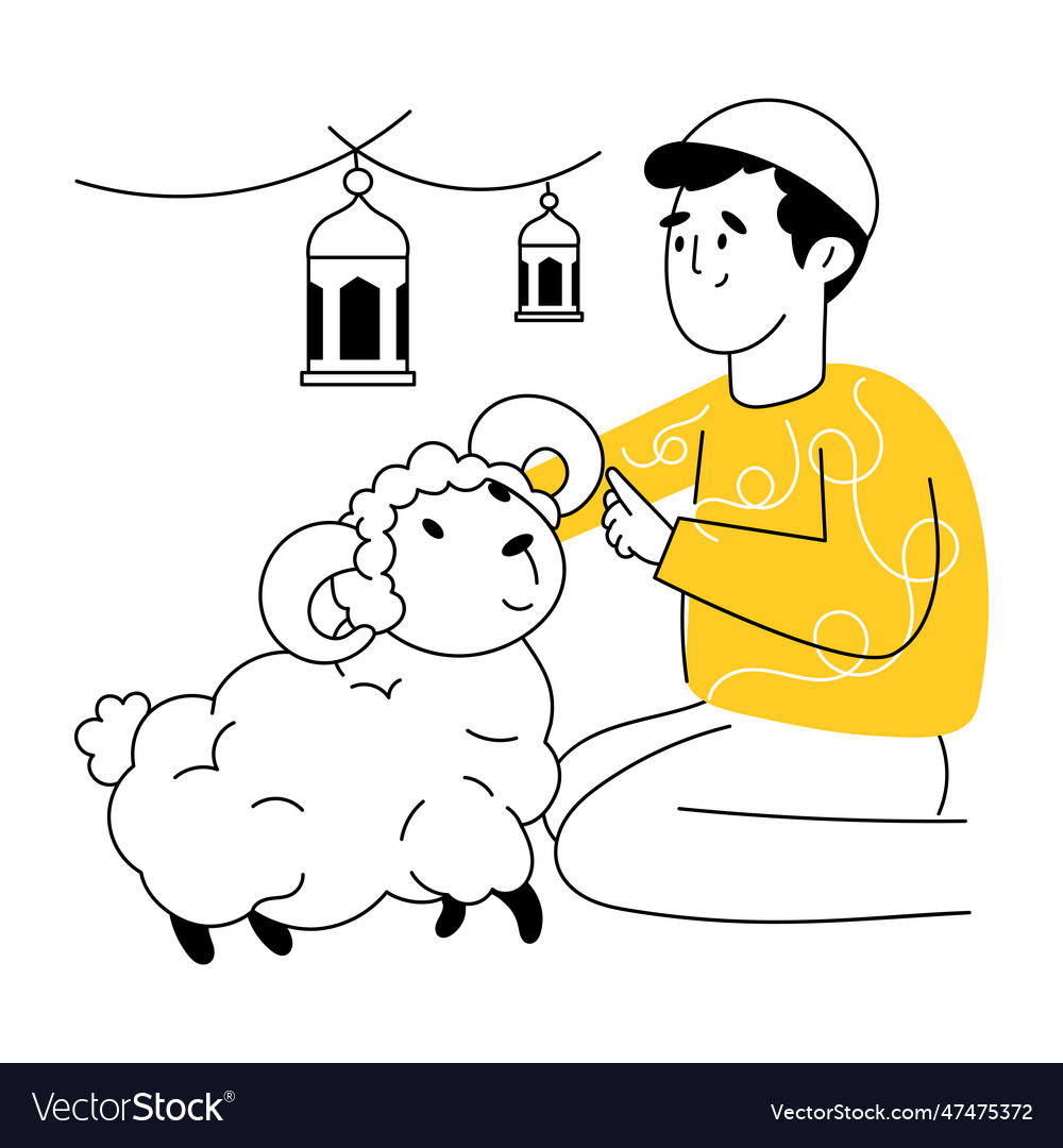 Eid sheep Royalty Free Vector Image - VectorStock