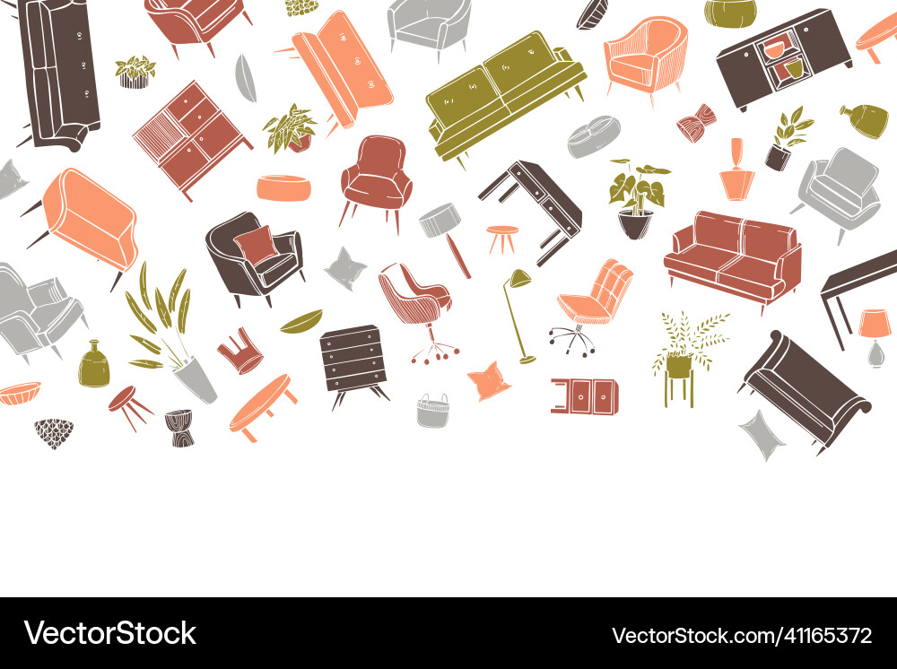 Furniture for the home background Royalty Free Vector Image
