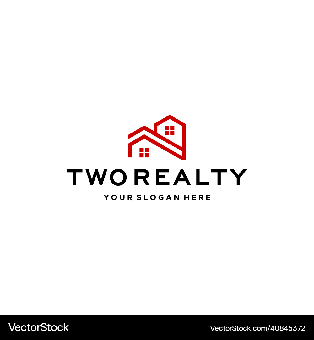 Modern design two reality house home logo design Vector Image