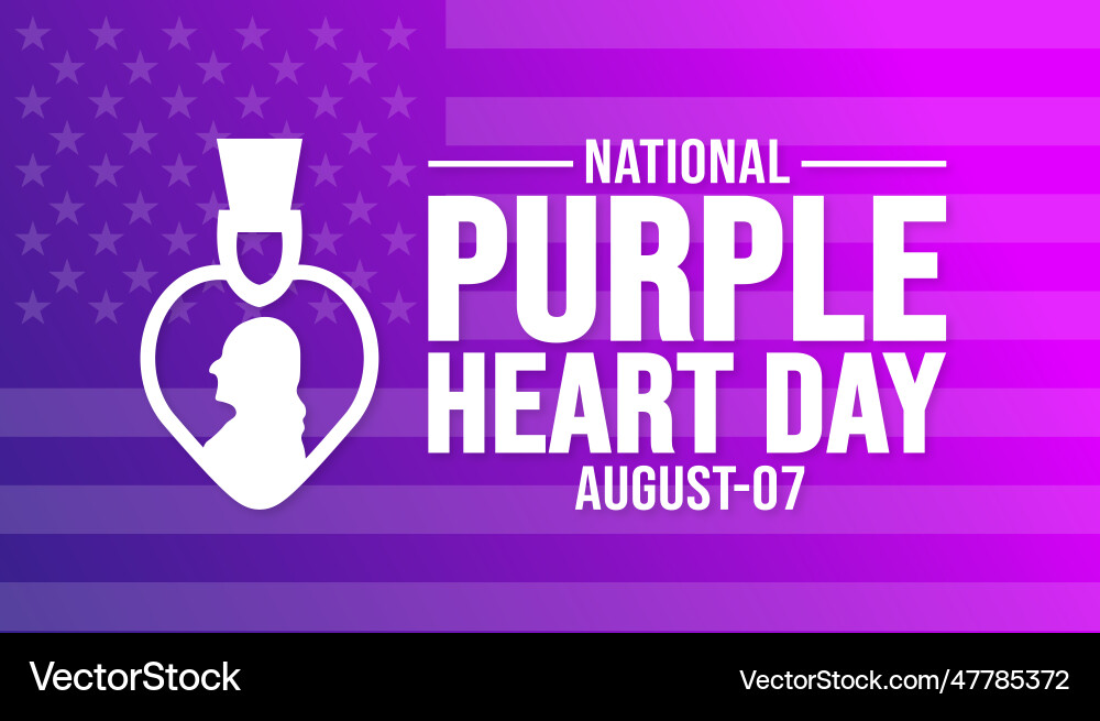 National purple heart day background template Vector Image
