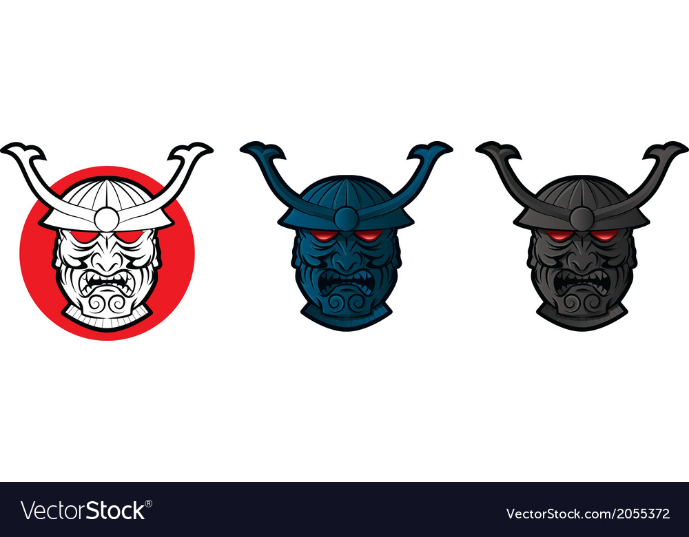 Samurai face Royalty Free Vector Image - VectorStock