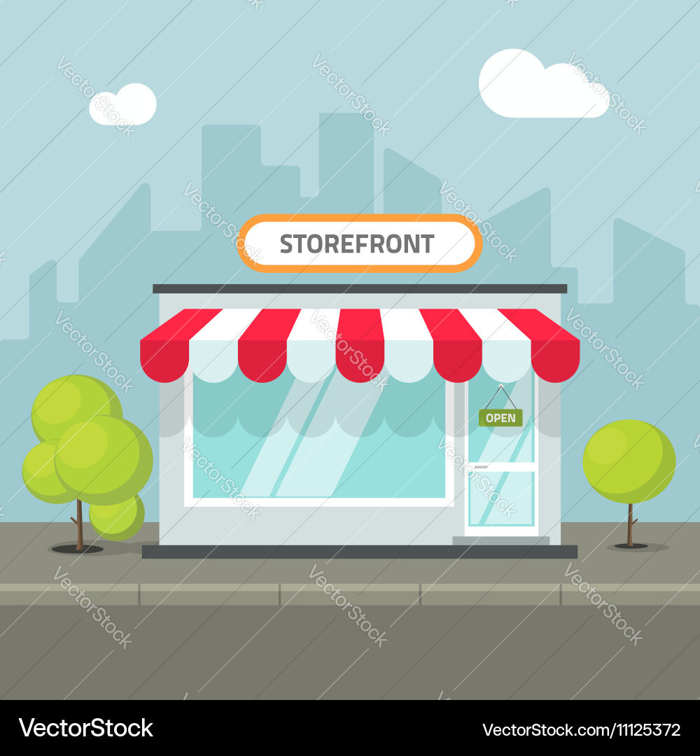 Storefront in the city store building Royalty Free Vector