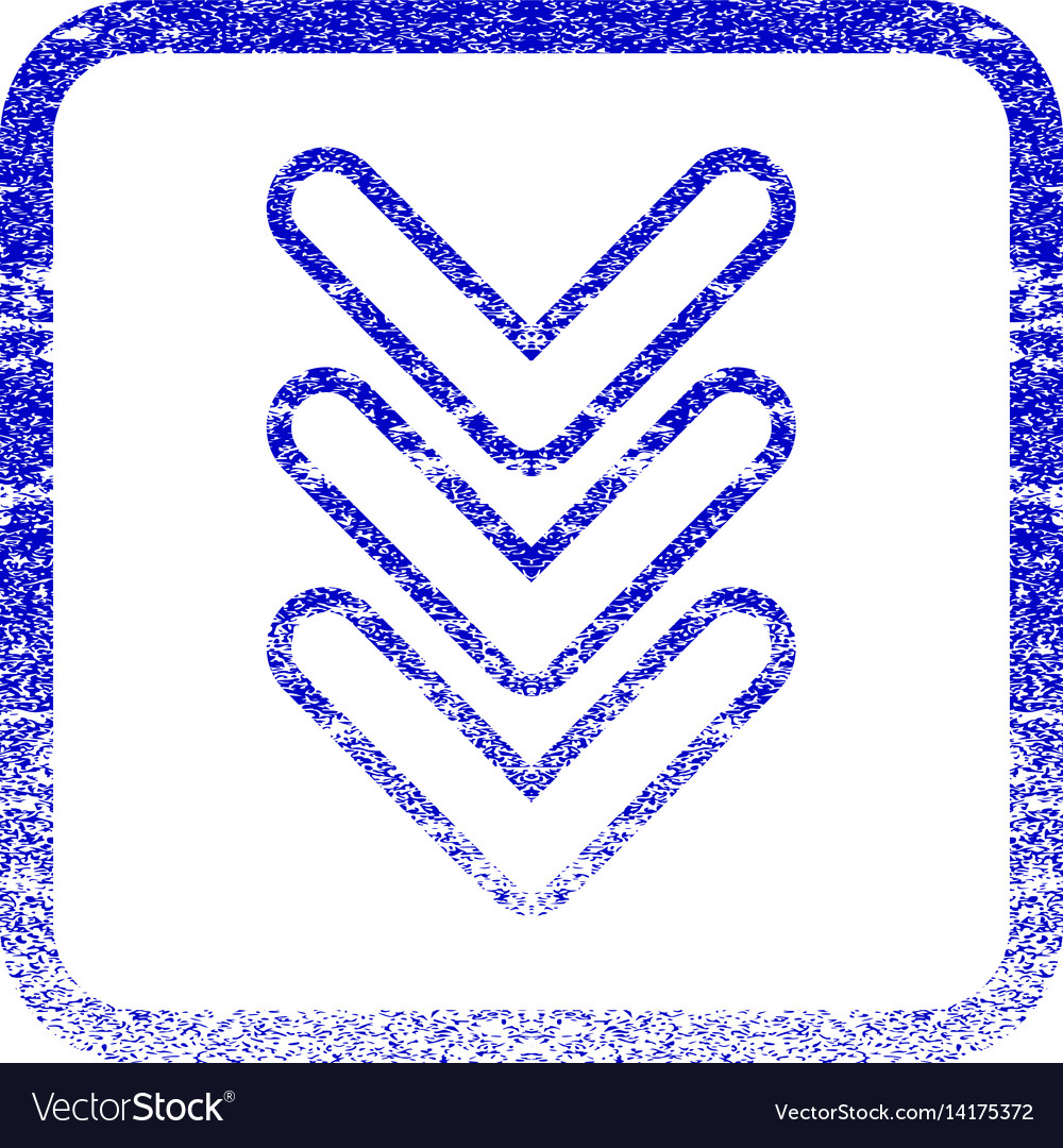 Triple pointer down framed textured icon Vector Image