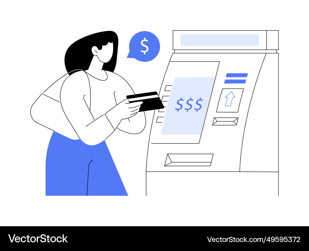 Use atm isolated cartoon Royalty Free Vector Image
