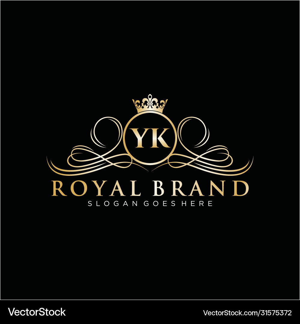 Yk letter initial luxurious brand logo template Vector Image