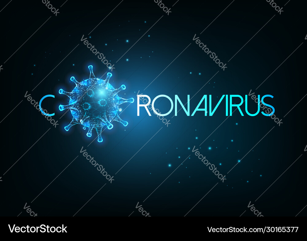 Futuristic coronavirus covid-19 inscription web Vector Image