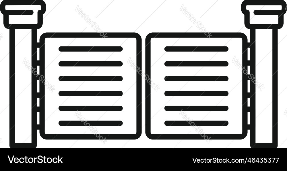 Gate icon outline fence house Royalty Free Vector Image
