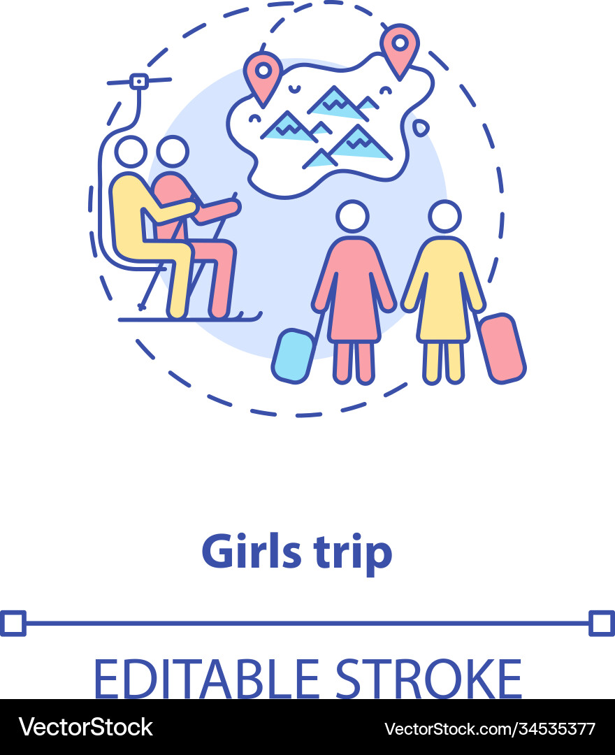 Girls trip concept icon Royalty Free Vector Image