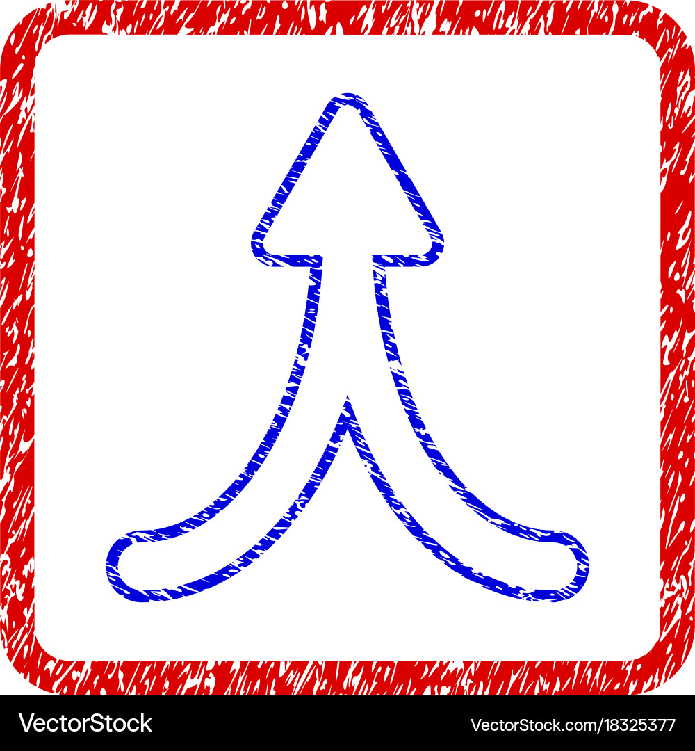 Merge arrow up grunge framed icon Royalty Free Vector Image