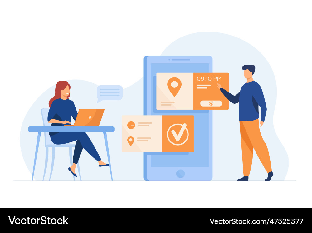 People using online appointment and booking app Vector Image