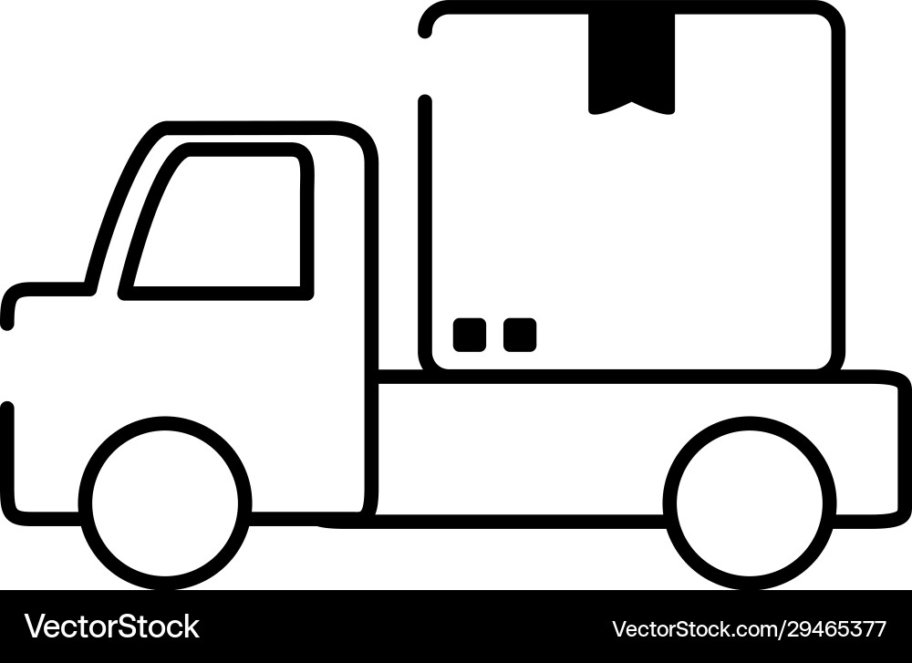 Pick up transport cardboard box cargo delivery Vector Image
