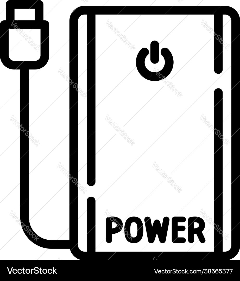 Power bank icon outline style Royalty Free Vector Image
