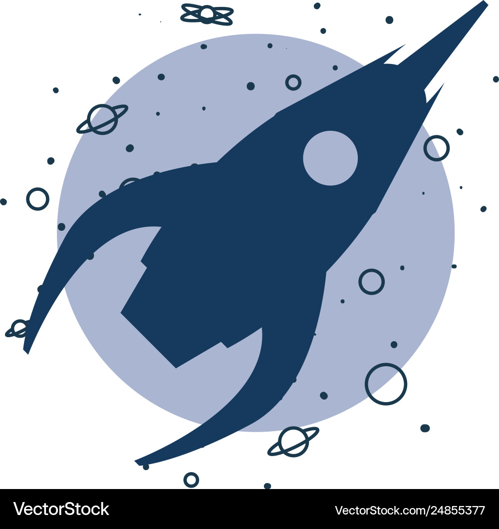 Rocket spaceship cosmos Royalty Free Vector Image