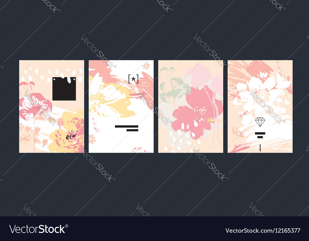 Set creative postcards Royalty Free Vector Image