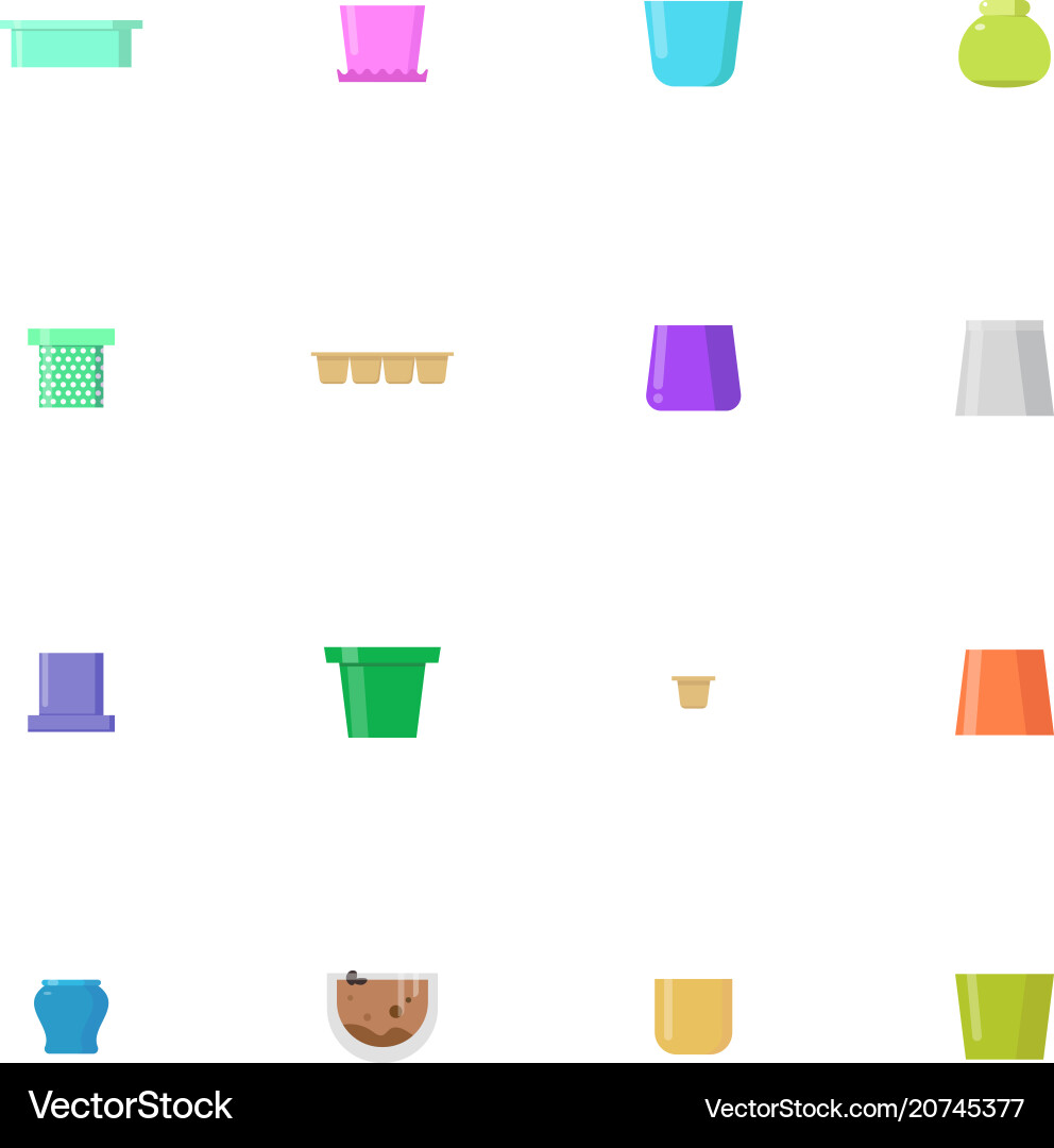 Set of flower pots isolated Royalty Free Vector Image