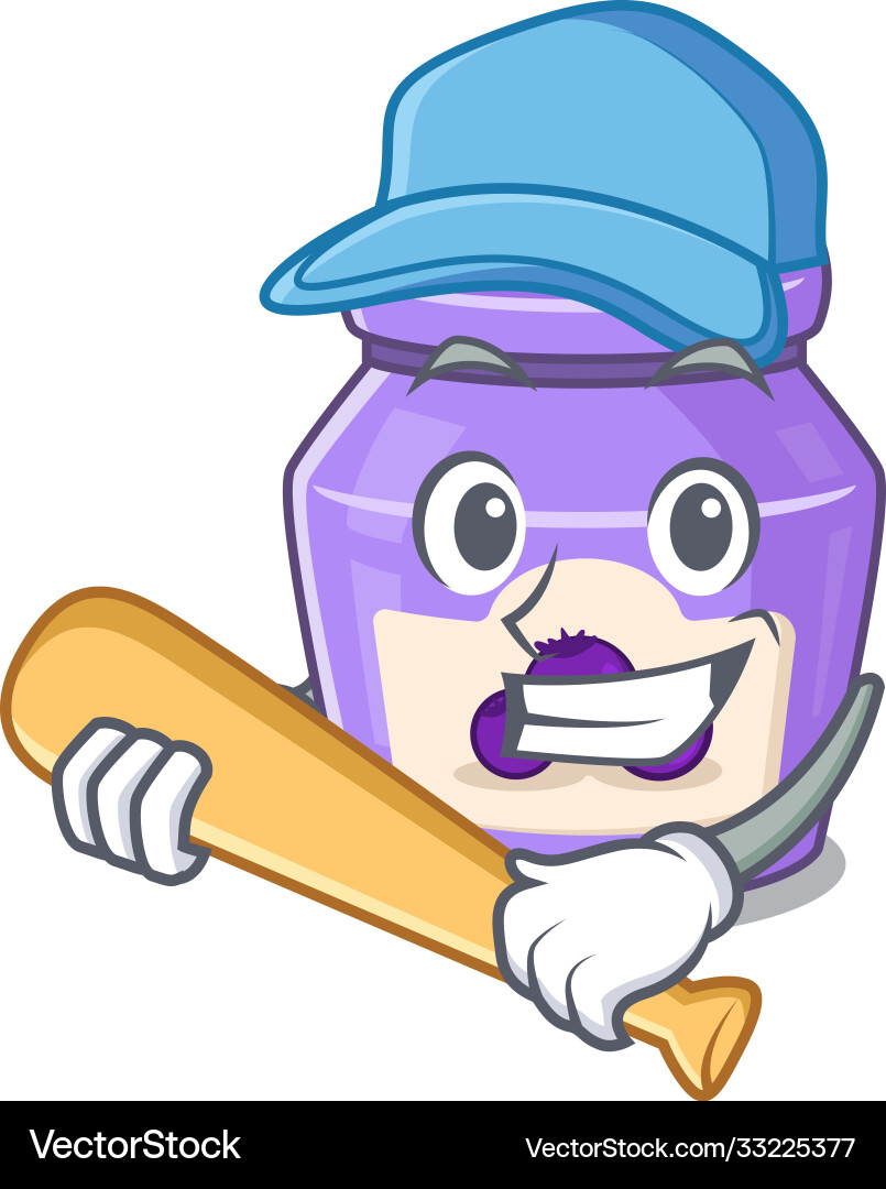 Smiley funny blueberry jam a mascot design Vector Image