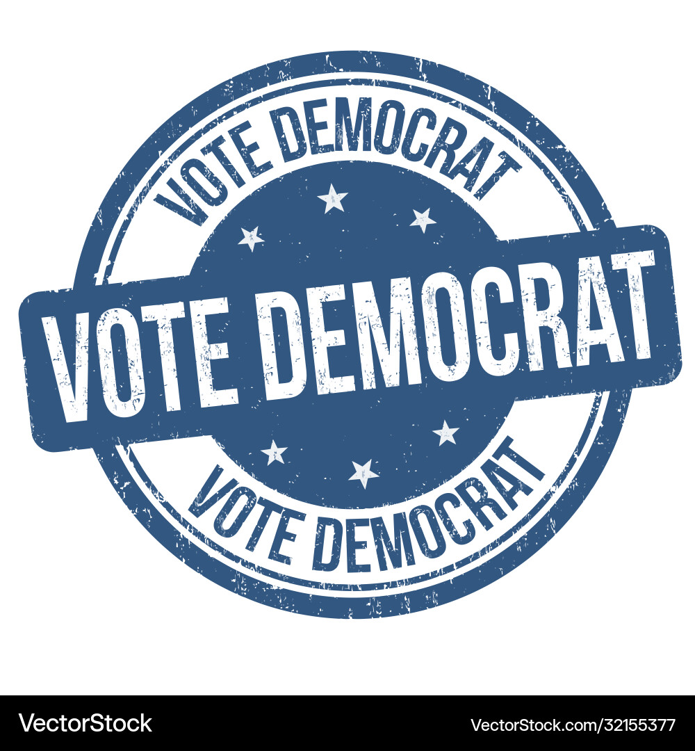 Vote democrat sign or stamp Royalty Free Vector Image