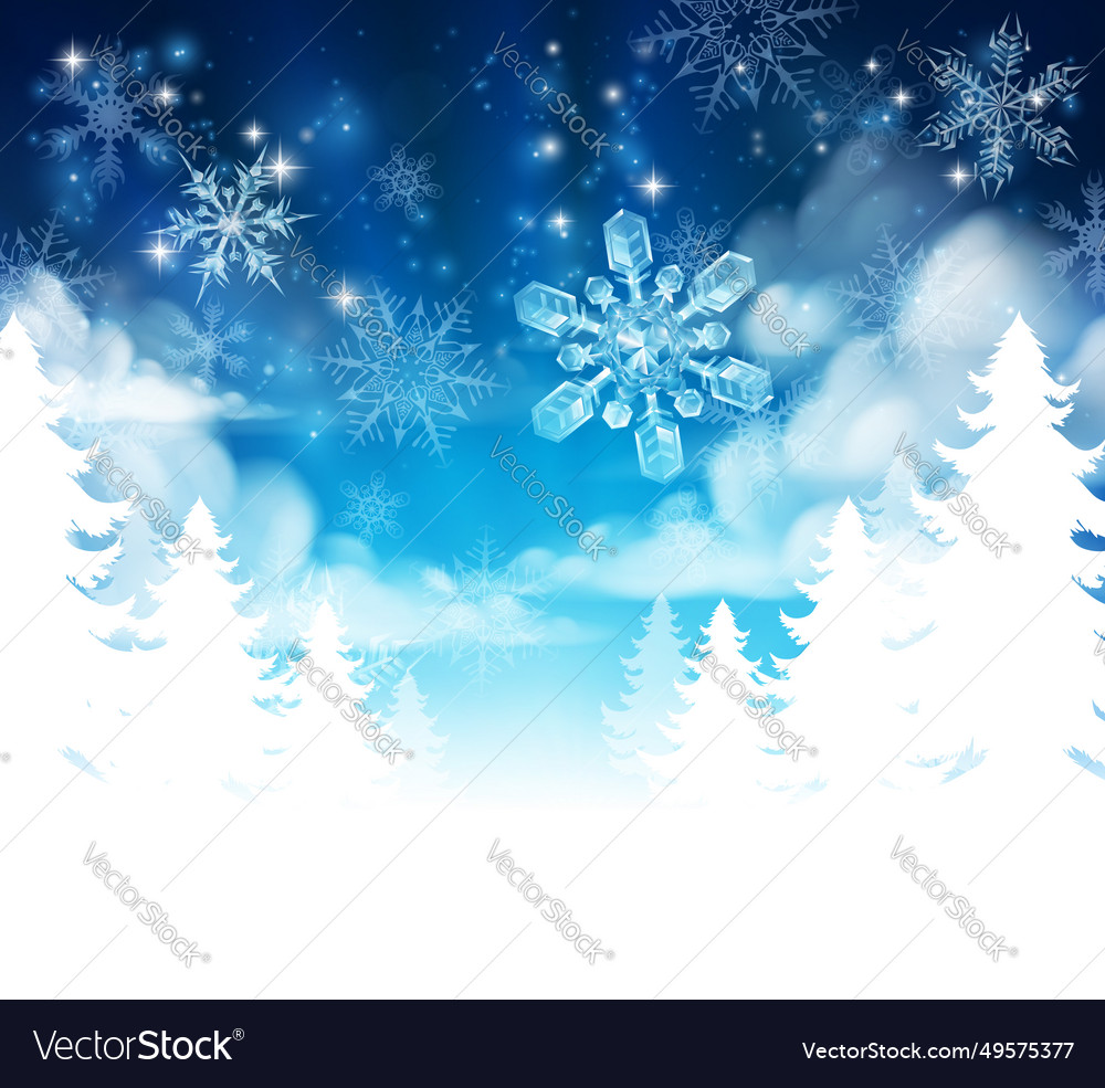 Winter forest background header Royalty Free Vector Image