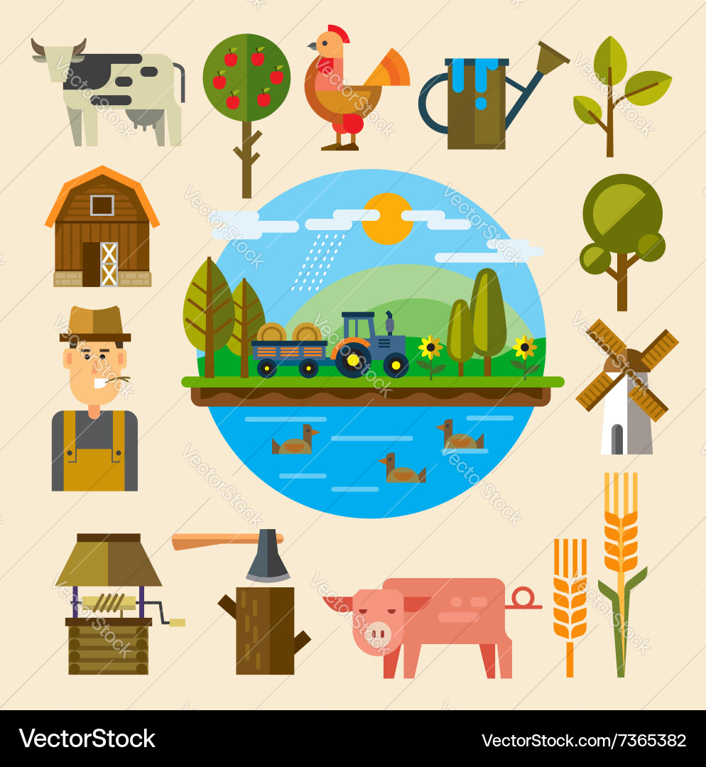 Agriculture and farming Royalty Free Vector Image