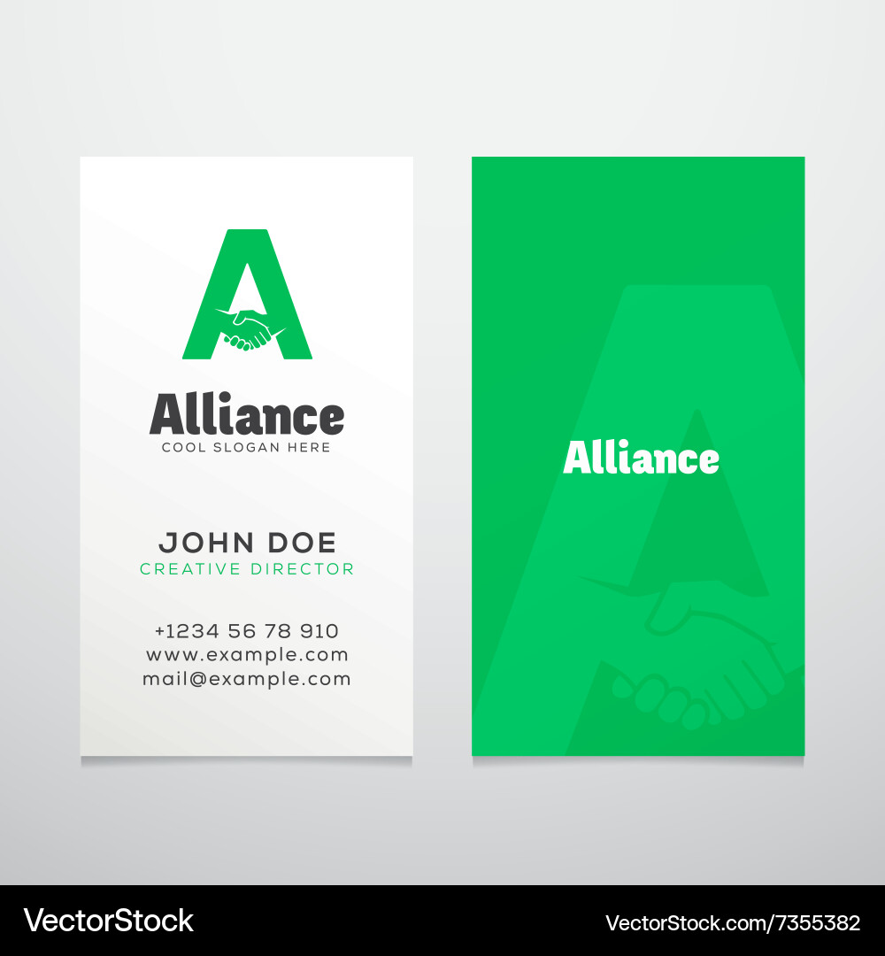 Alliance abstract business card template Vector Image