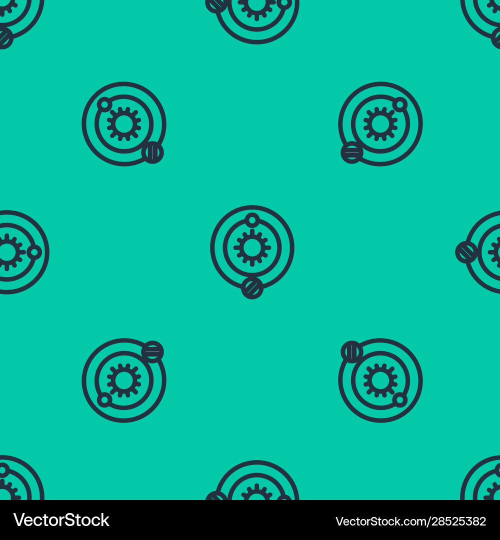 Blue line solar system icon isolated seamless Vector Image