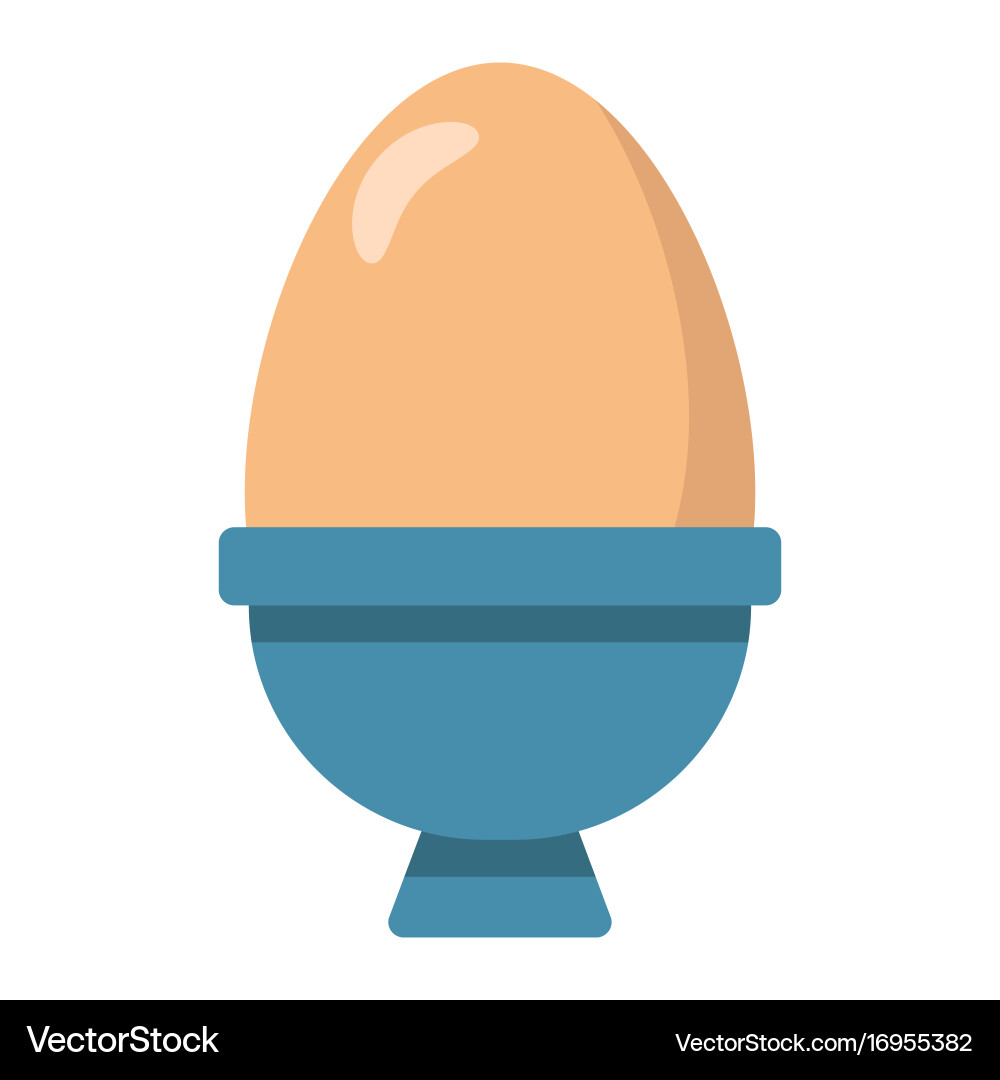 Boiled egg in eggcup flat icon food and drink Vector Image