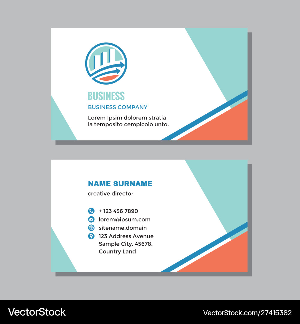 Business visit card template with logo - concept Vector Image