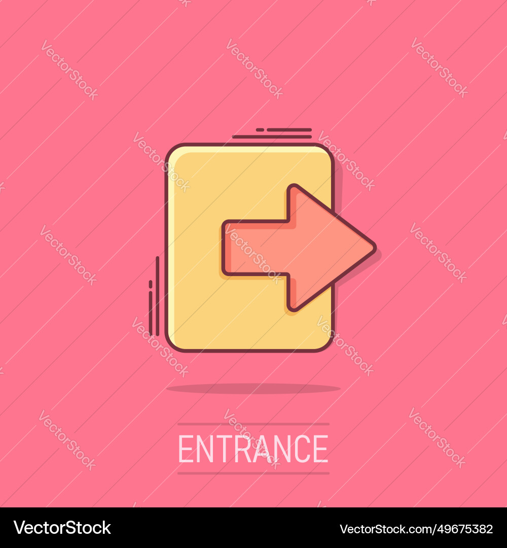 Cartoon entrance door icon in comic style exit Vector Image