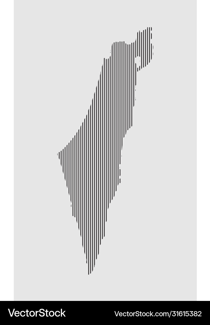Creative map country israel made lines Royalty Free Vector