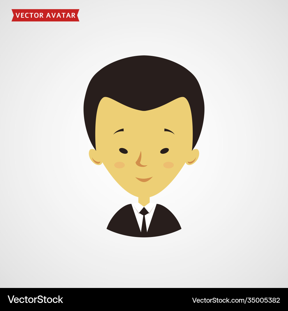 Face asian man businessman avatar Royalty Free Vector Image