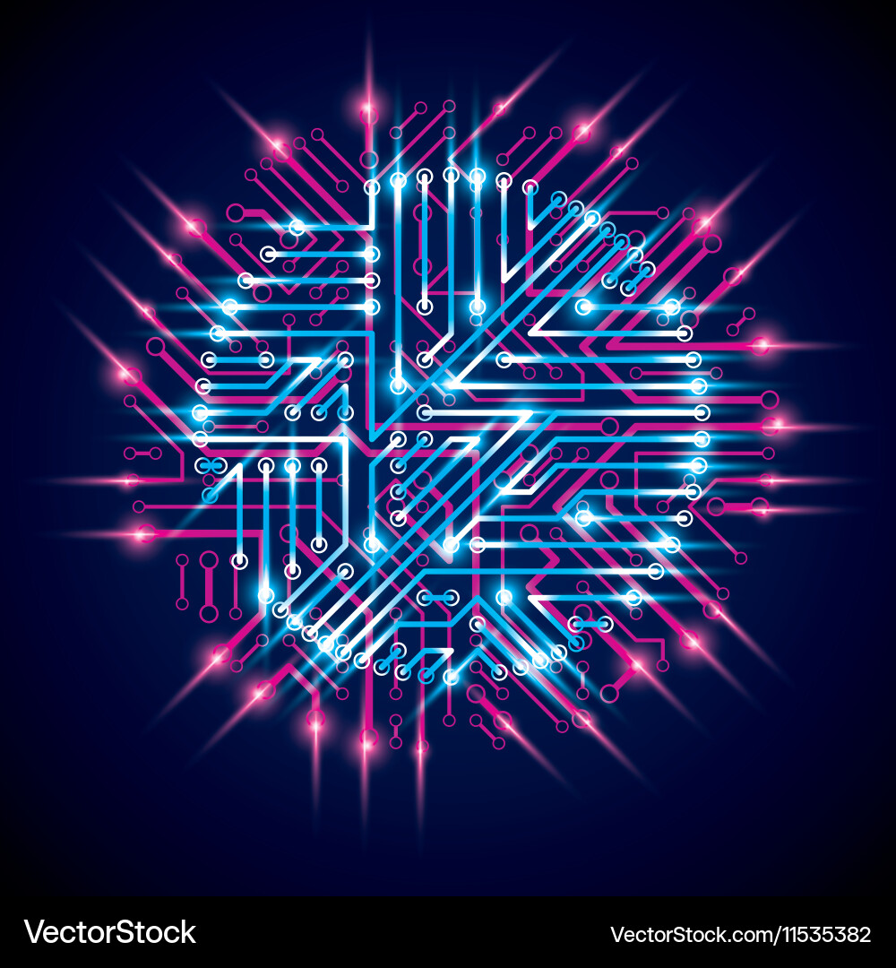 Futuristic cybernetic scheme motherboard blue Vector Image
