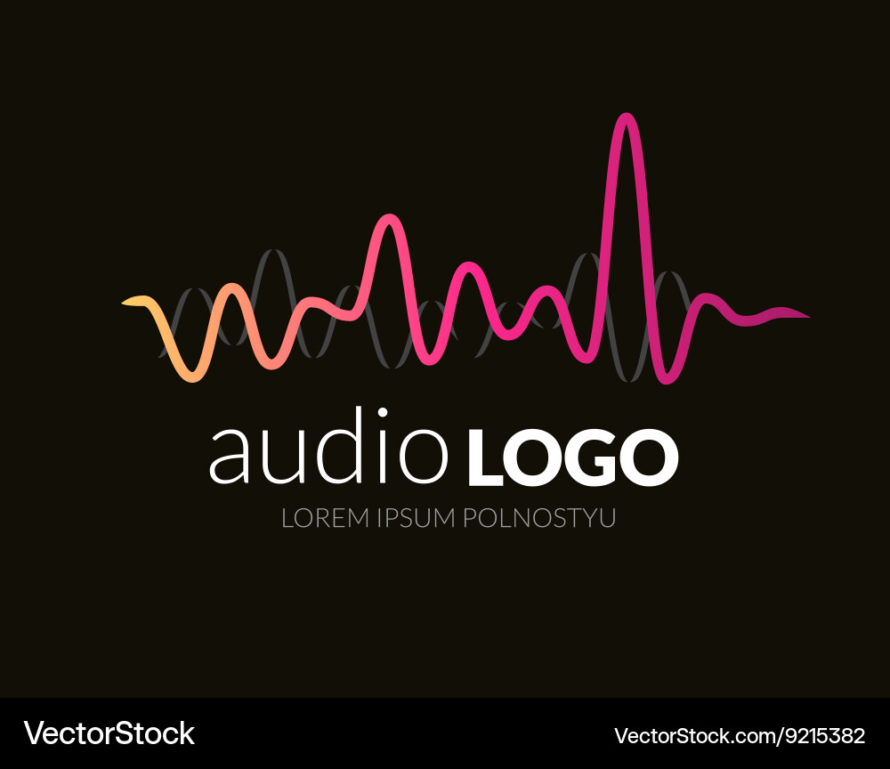 Logo template sound wave studio music dj audio Vector Image