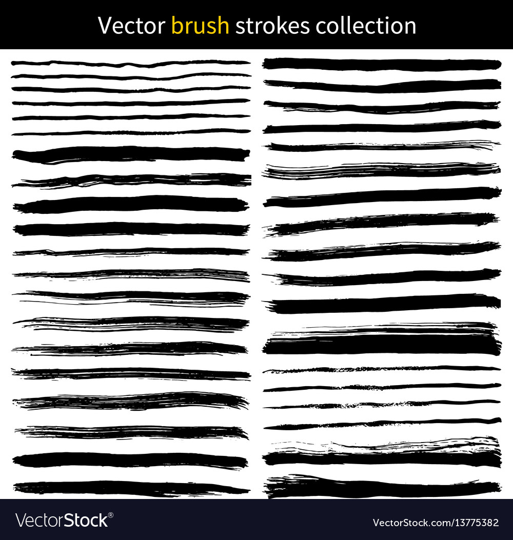 Set of grunge brush strokes Royalty Free Vector Image