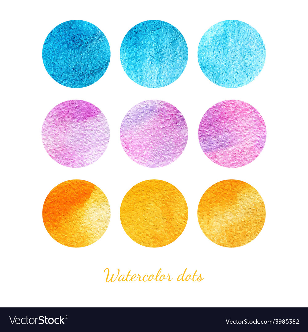 Set of watercolor dots Royalty Free Vector Image