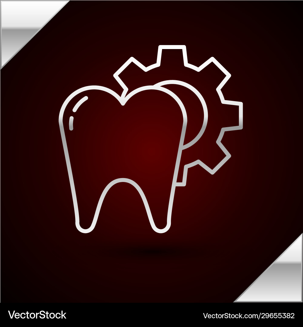 Silver line tooth treatment procedure icon Vector Image