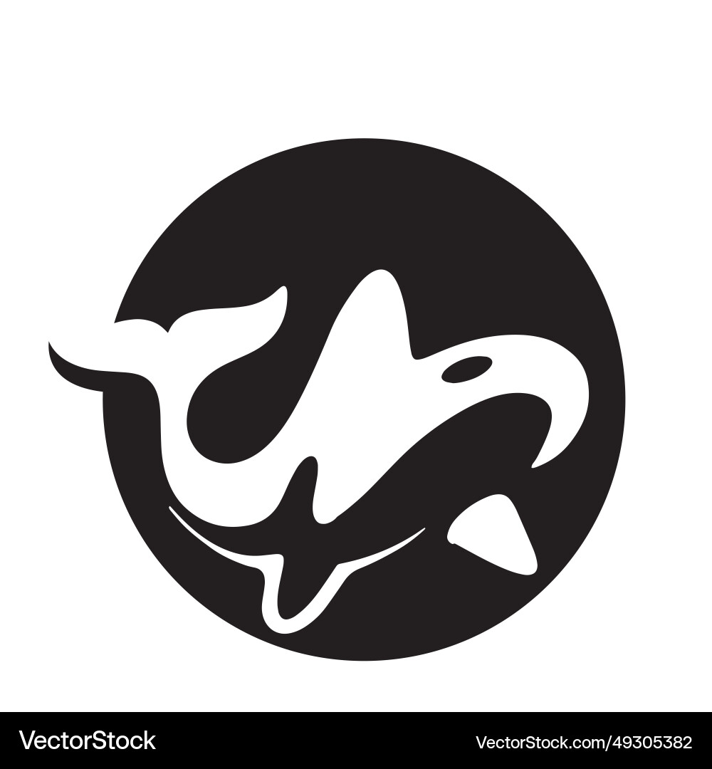 Simple black orca whale animal template logo Vector Image