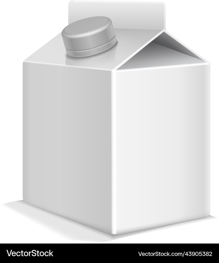 Small milk package realistic white carton mockup Vector Image