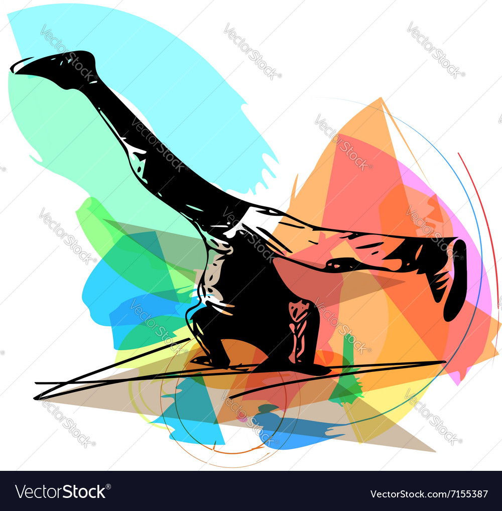 Breakdancer performing a handstand Royalty Free Vector Image