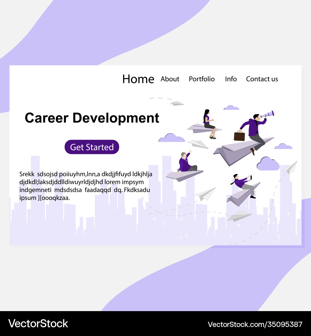 Career prospect and development landing page Vector Image