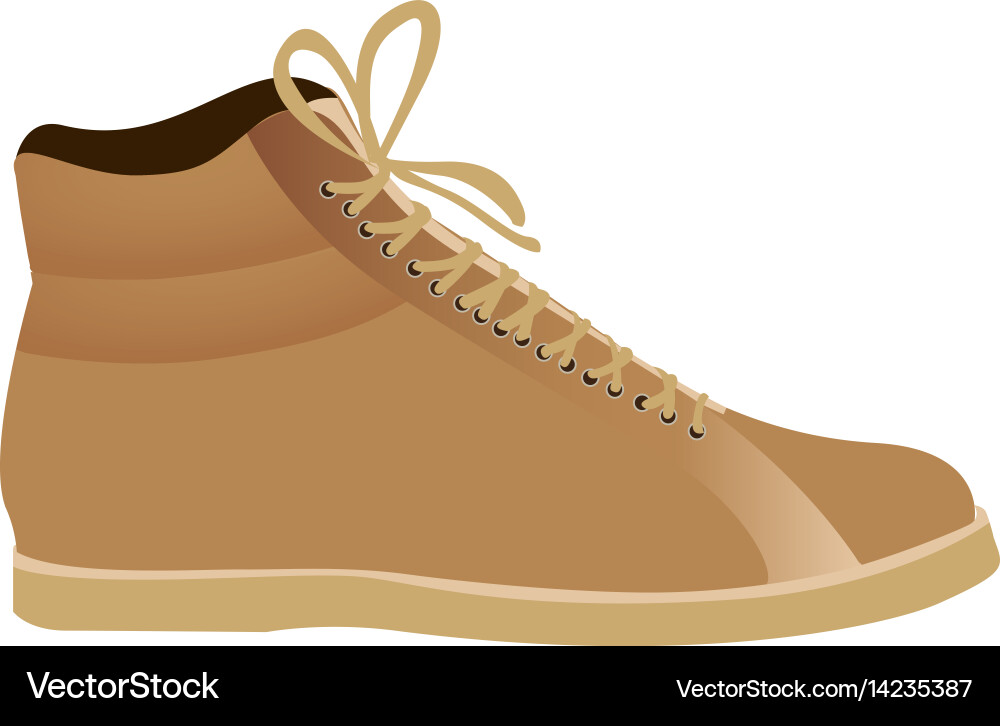 Color silhouette male leather boot Royalty Free Vector Image