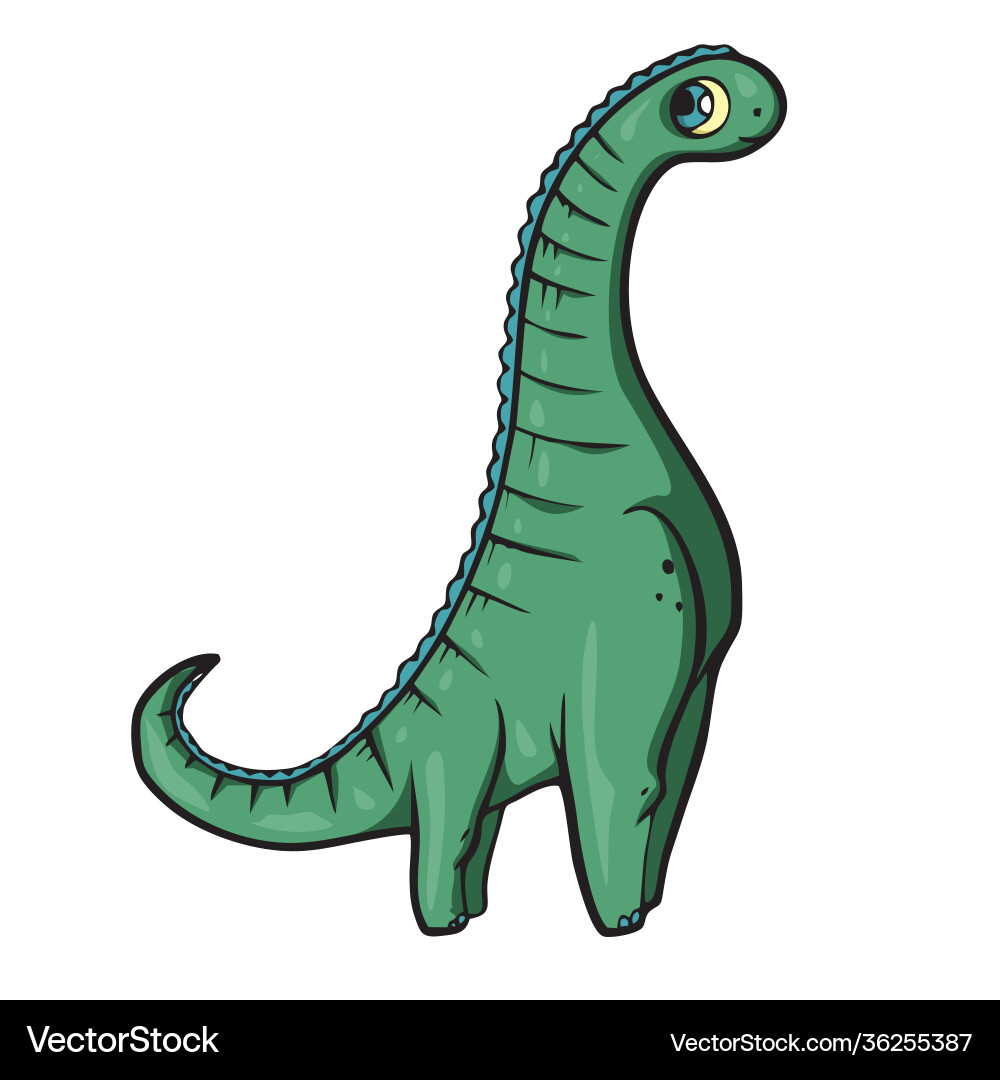Dinosaur on white background cute cartoon Vector Image