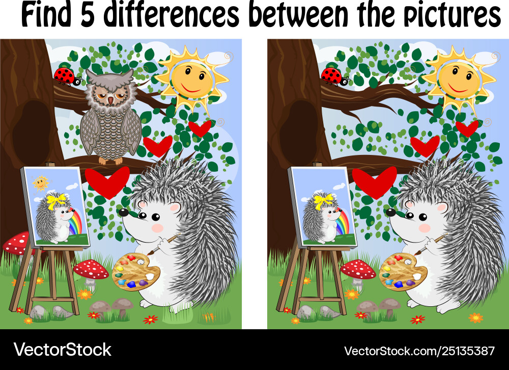 Find differences between pictures Royalty Free Vector Image